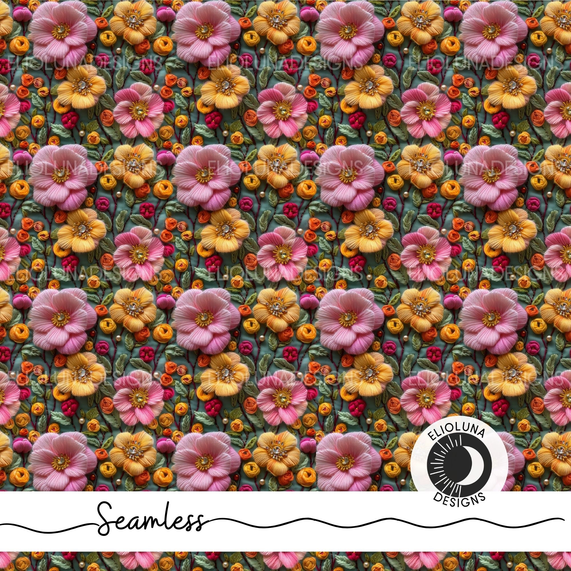 Floral Pattern Digital Paper 3D Spring Floral Pattern Seamless Digital ...
