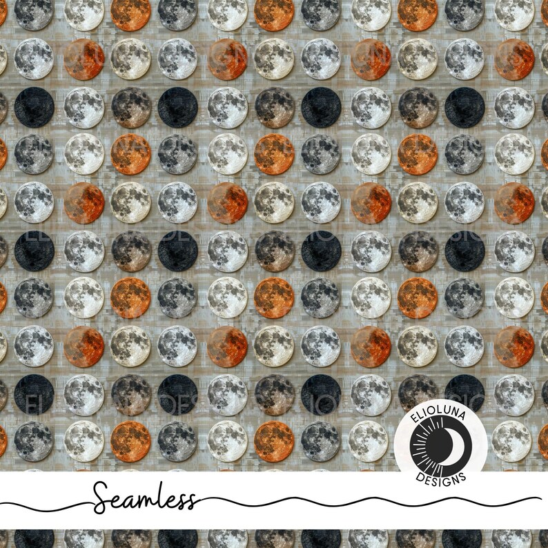 Moon Pattern Celestial Seamless Moon Digital Paper Space Seamless ...
