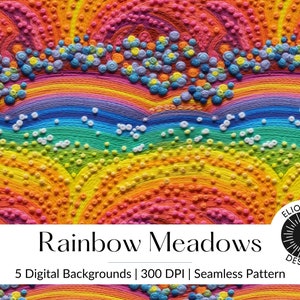 Whimsical 3D Wool Seamless Digital Design Rainbow Repeating Pattern 3D ...