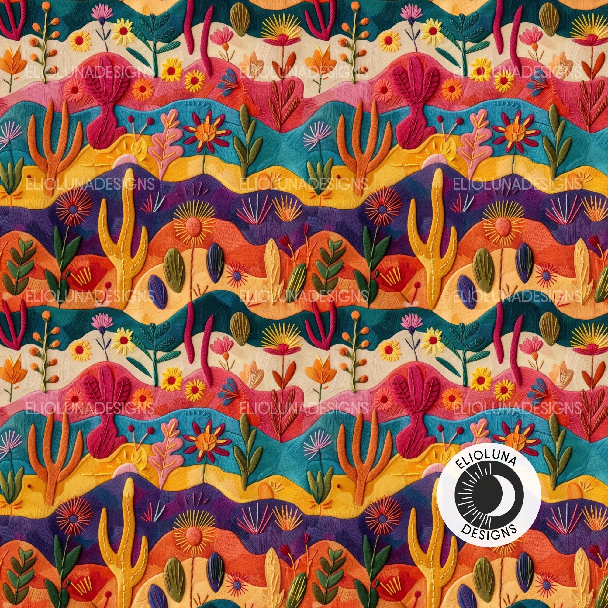 Desert Felt Pattern Digital Paper Felted Desert Western Pattern ...
