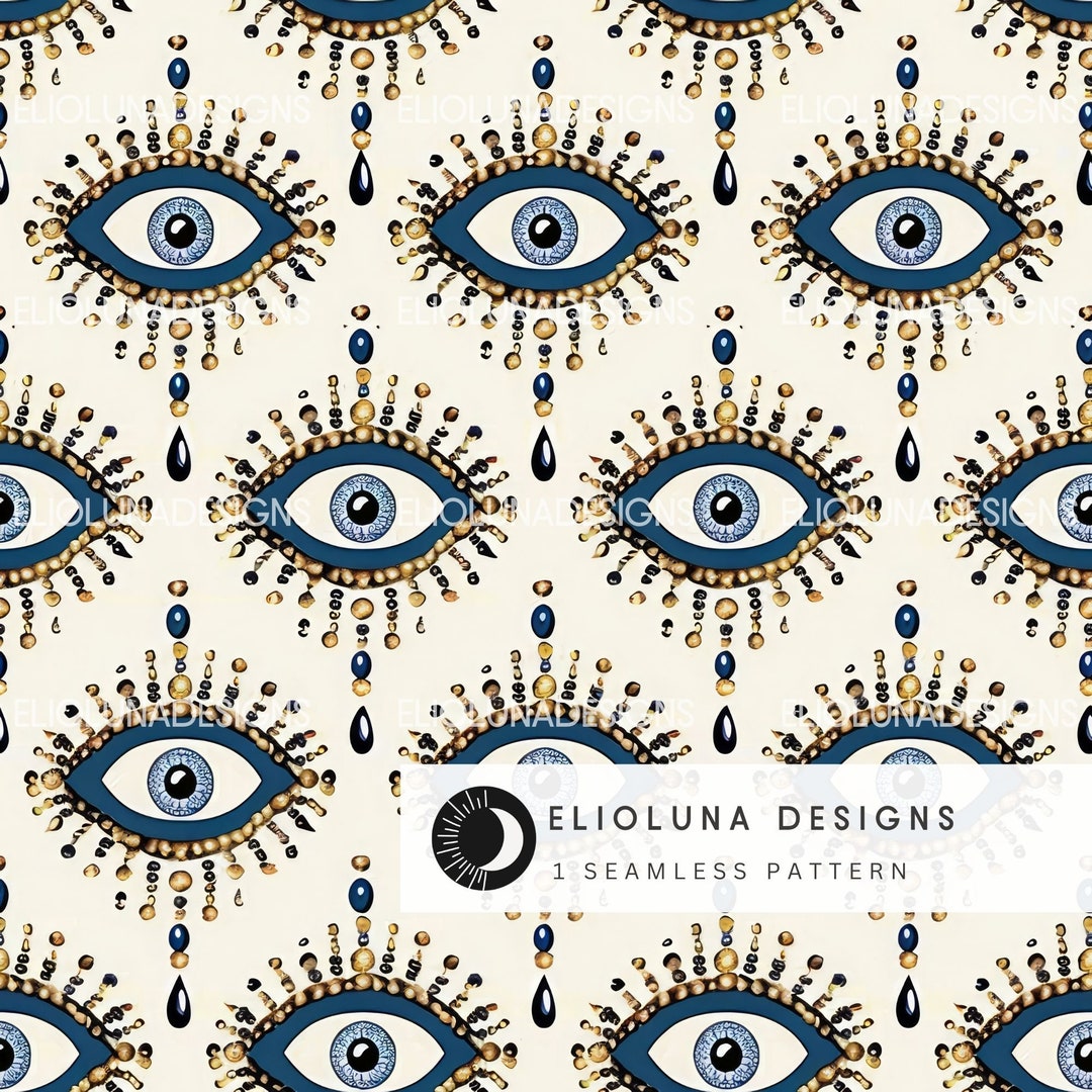 Evil Eye Seamless Pattern Evil Eye Surface Pattern for Fabric ...