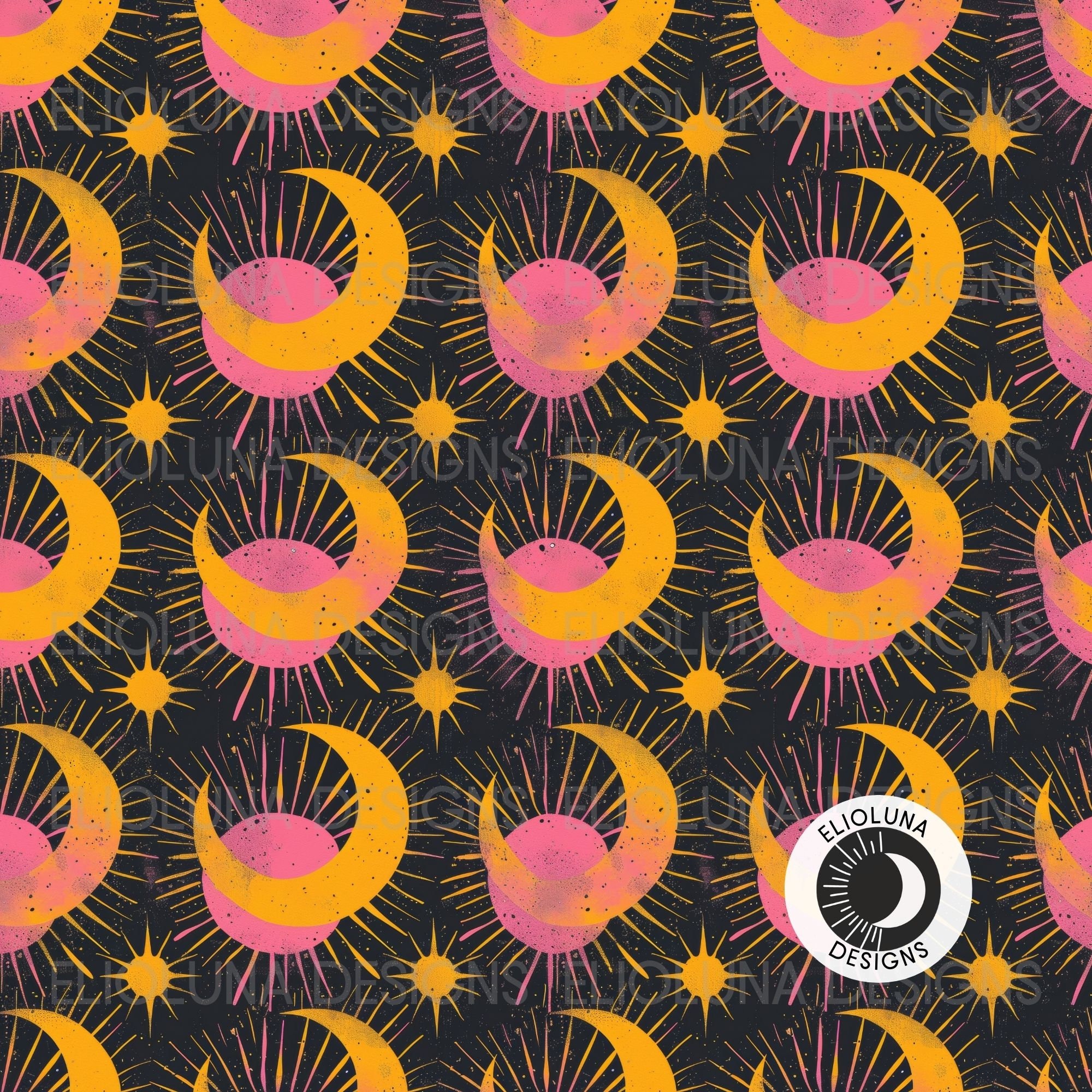 Solar Eclipse Pattern Moon Seamless Celestial Digital Paper - Etsy