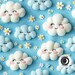 Cloud Pattern Happy Clouds Digital Paper Cute Clouds Seamless Pattern ...