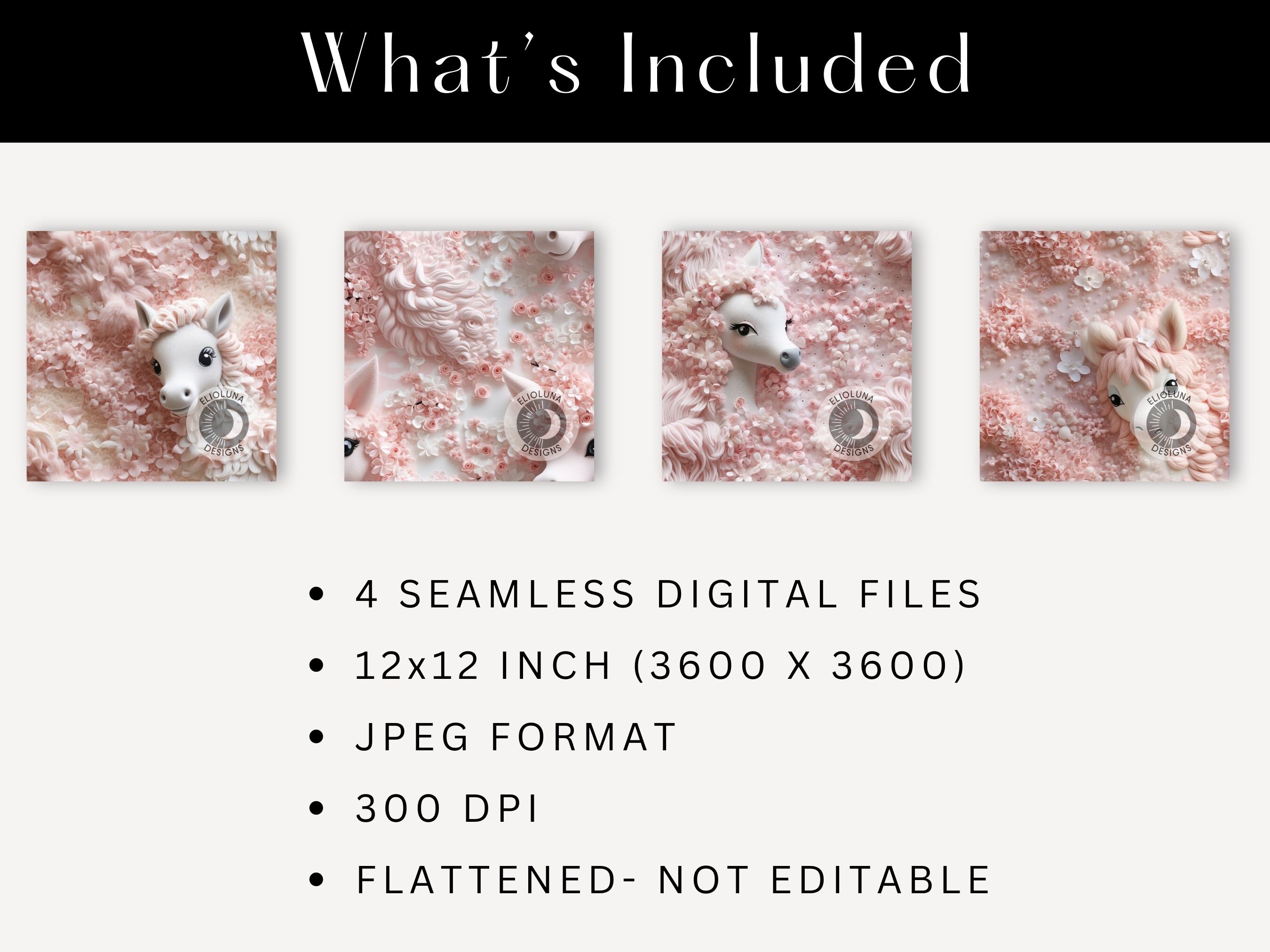 Digital Embroidery Seamless Digital Design Pink Horse Repeating Pattern ...