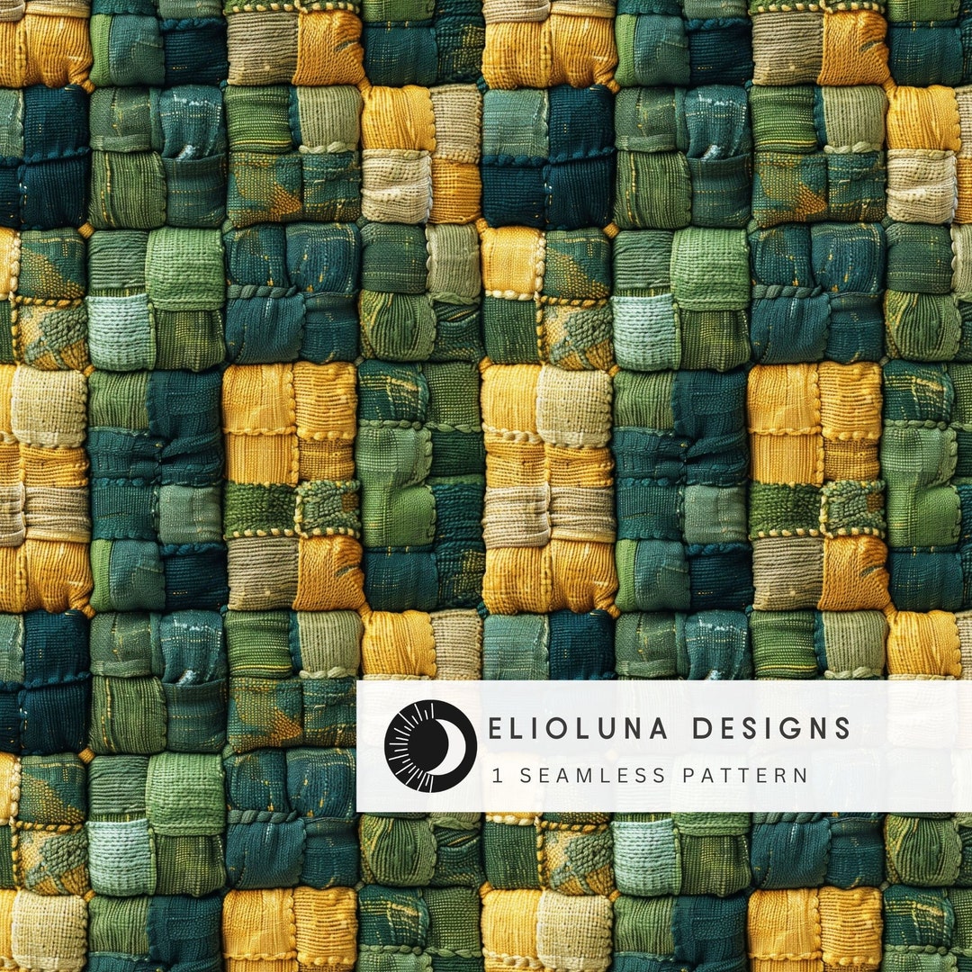 Fabric Pattern Digital Paper Green Knitted Pattern Seamless Digital ...