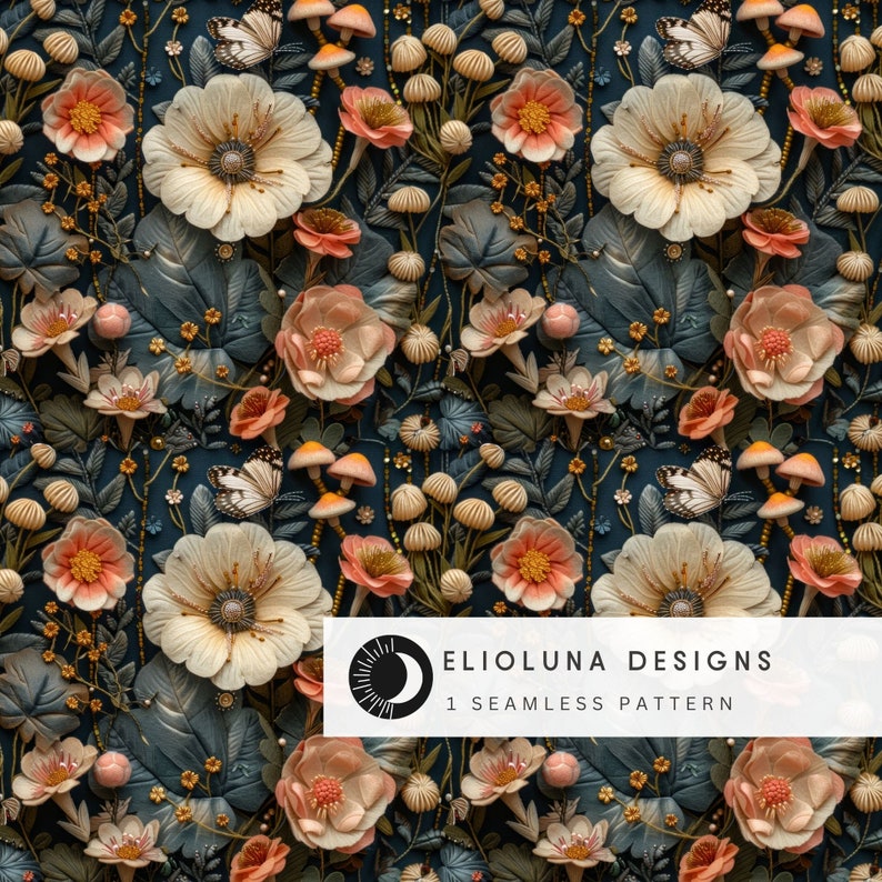 Floral Pattern Digital Paper 3D Spring Floral Pattern Seamless Digital ...