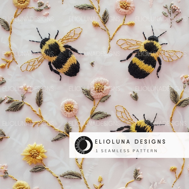 Wallpaper Bees Floral - Etsy