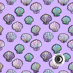 Seashell Seamless Pattern Ocean Theme Mermaid Pattern Ocean Digital ...