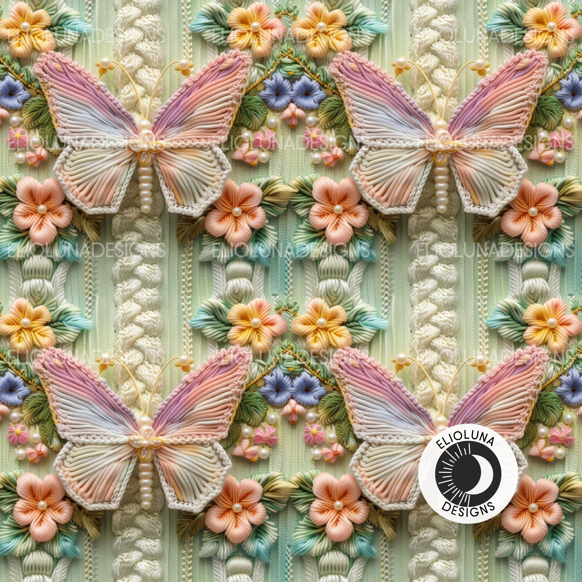 Butterfly Pattern Digital Paper 3D Butterfly Pattern Seamless ...