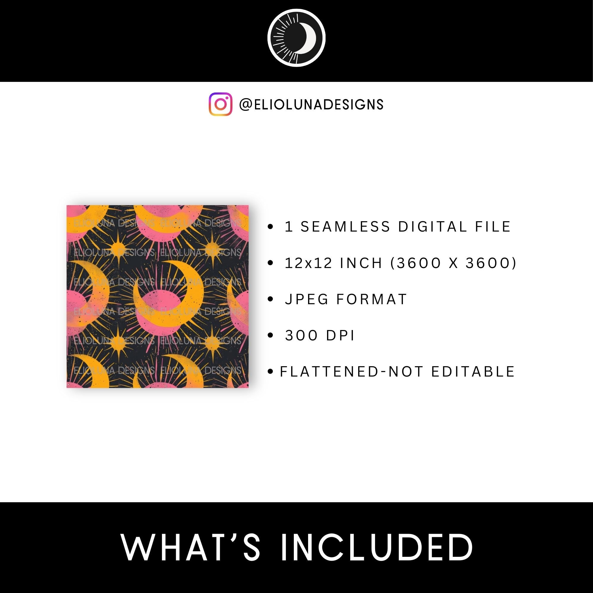 Solar Eclipse Pattern Moon Seamless Celestial Digital Paper - Etsy