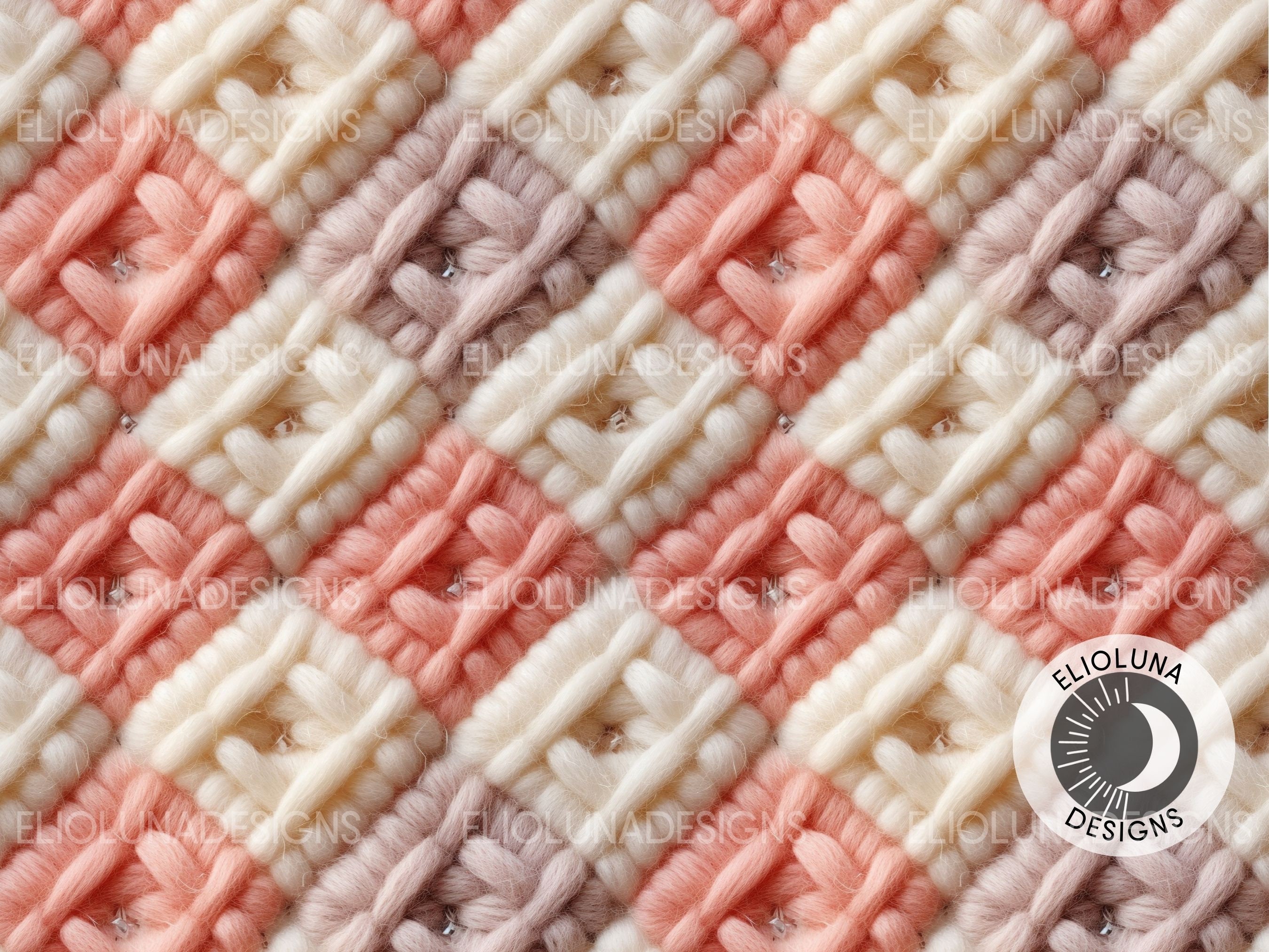 Cottage Core Knit Pattern Seamless Digital Design Faux Knits Seamless ...