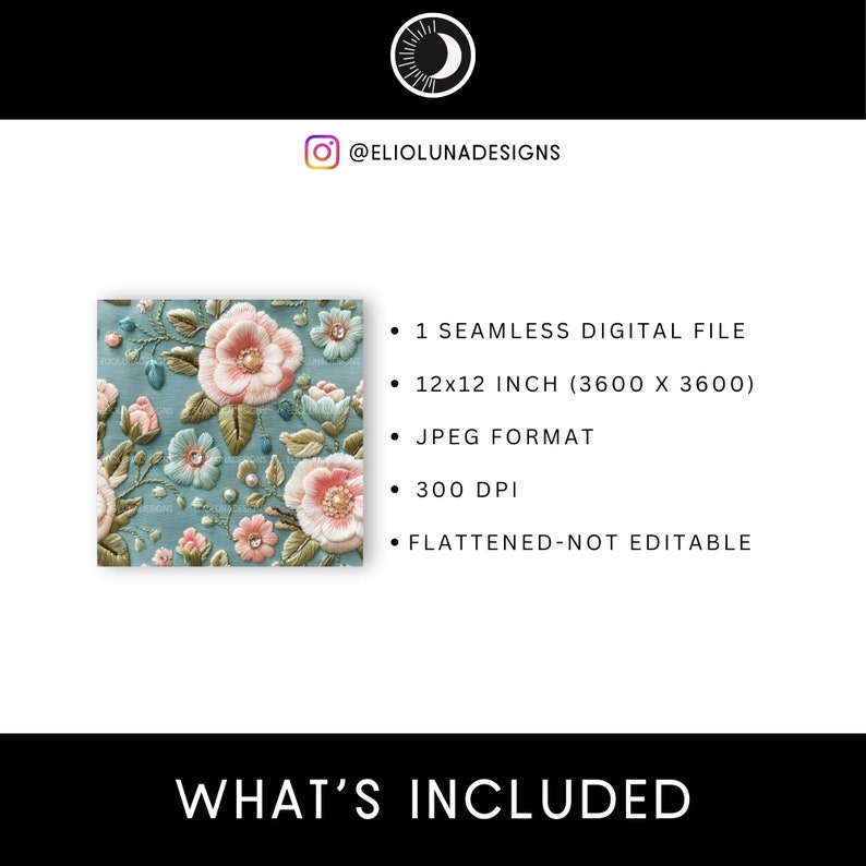 Boho Floral Pattern Digital Paper Faux Embroidery Boho Floral Pattern ...