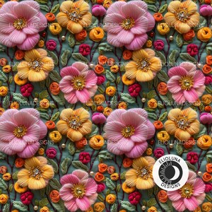 Floral Pattern Digital Paper 3D Spring Floral Pattern Seamless Digital ...