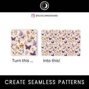 Spring Floral Butterfly Pattern Digital Paper Faux Embroidered Floral ...