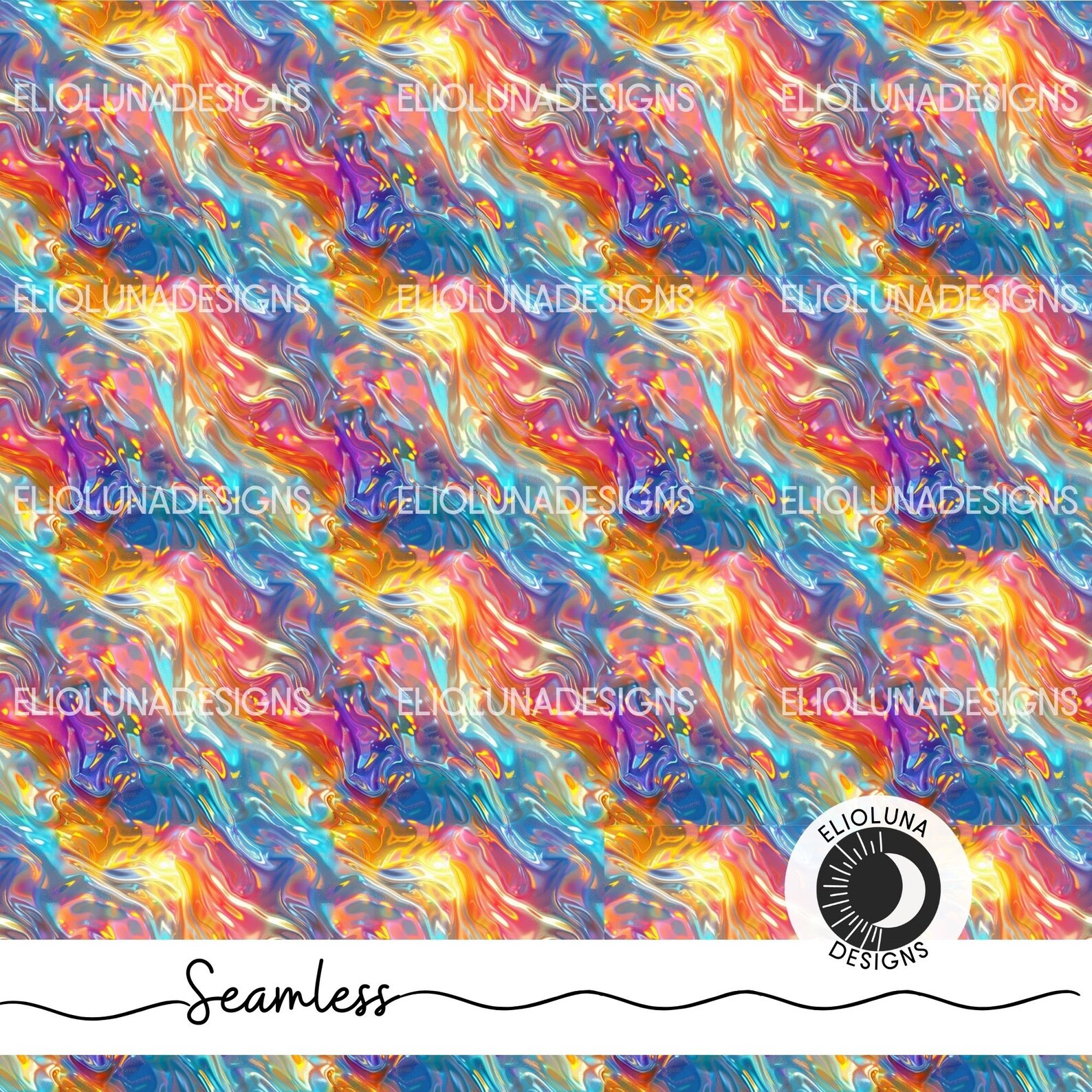 Rainbow Seamless Texture Digital Paper Seamless Iridescent Texture ...
