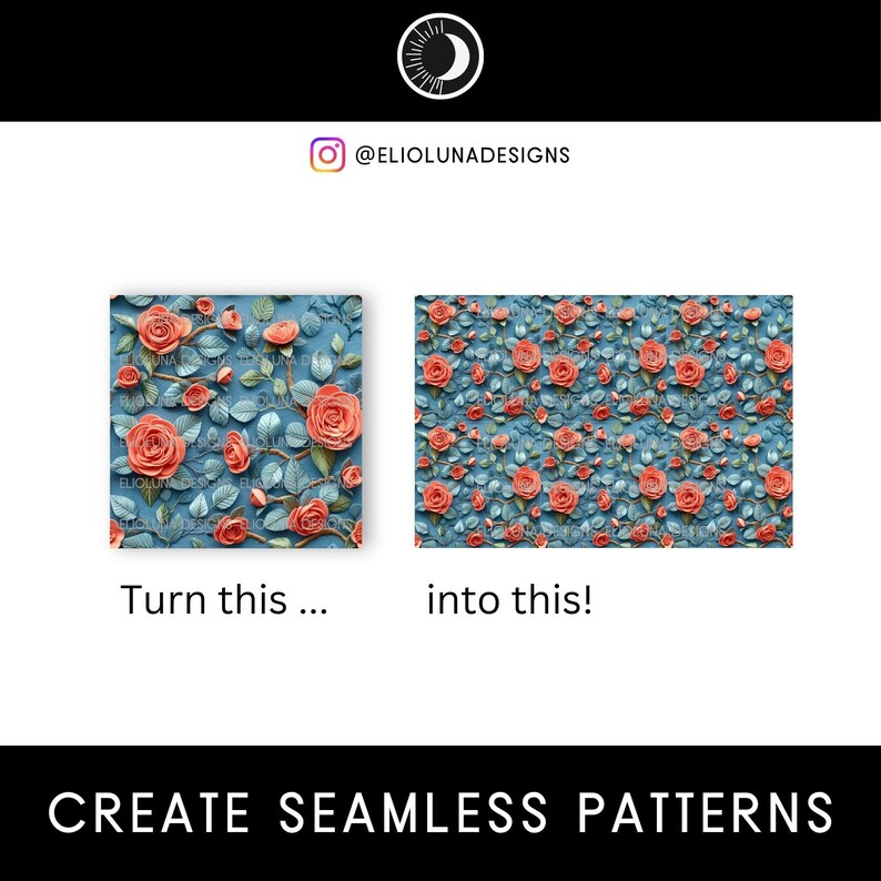 Roses Pattern 3D Faux Embroidery Floral Seamless Digital Design Floral ...