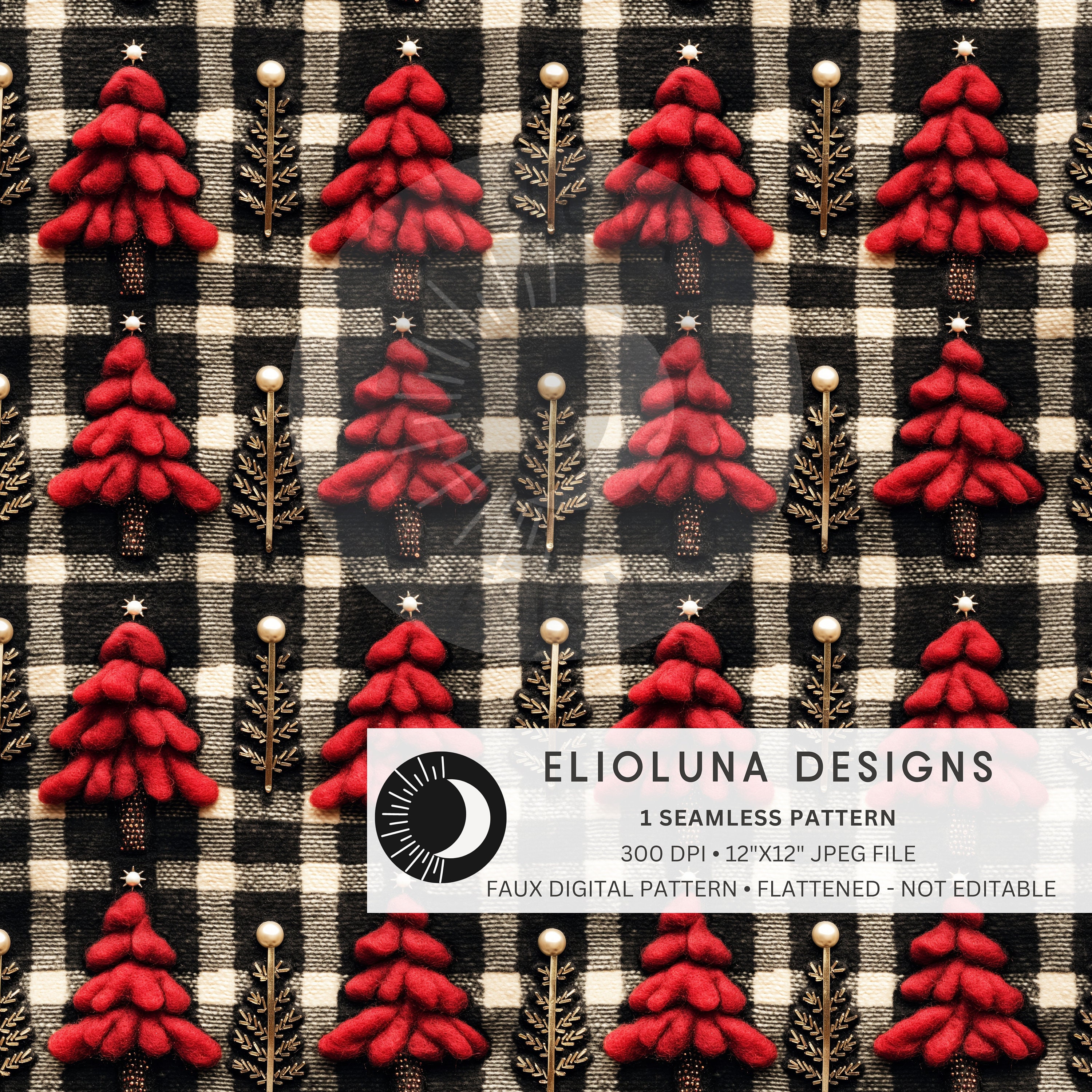 Christmas Trees Seamless Pattern 3D Fabric Sublimation Christmas ...