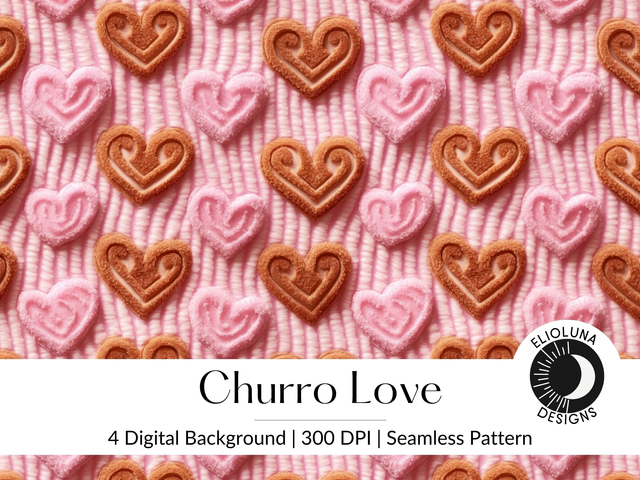 Churro Digital Paper Churros Seamless Pattern Mexican Pan Dulce Digital ...