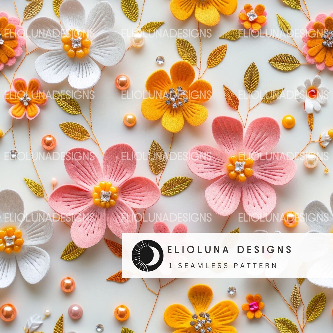 Floral Pattern Digital 3D Summer Floral Seamless Pattern Digital Summer ...