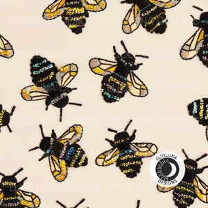 Bess Pattern Honey Bee Digital Paper Bumblebee Sublimation Spring ...