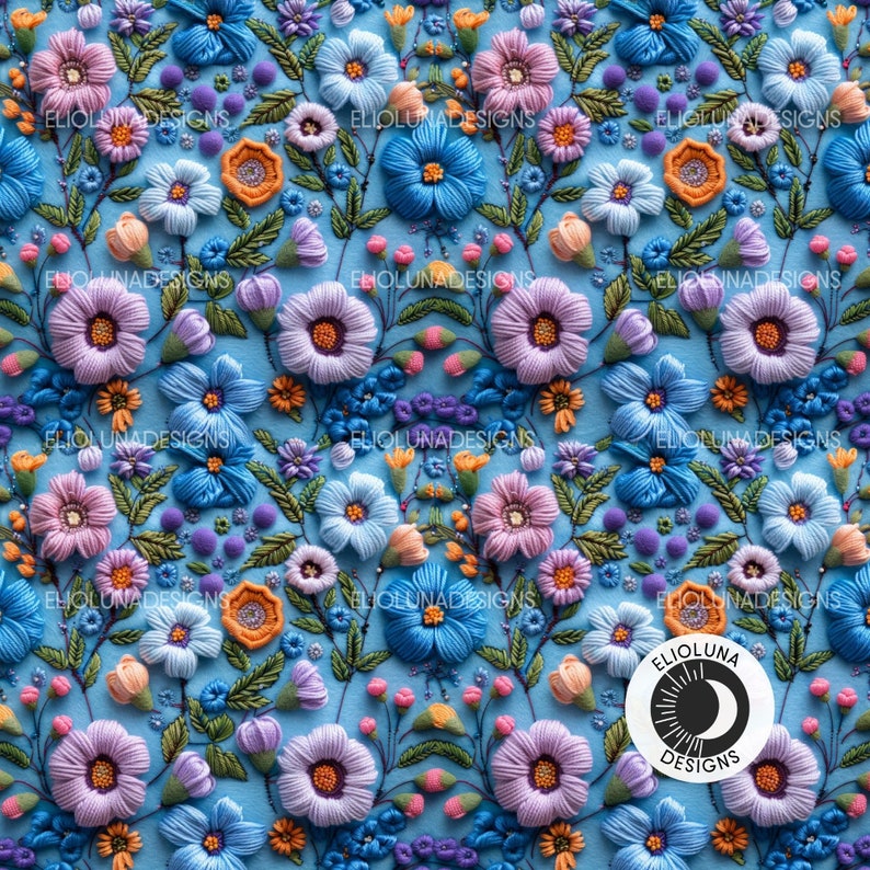 Floral Pattern Digital Paper 3D Spring Floral Pattern Seamless Digital ...