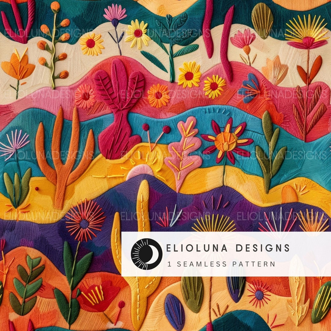 Desert Felt Pattern Digital Paper Felted Desert Western Pattern ...