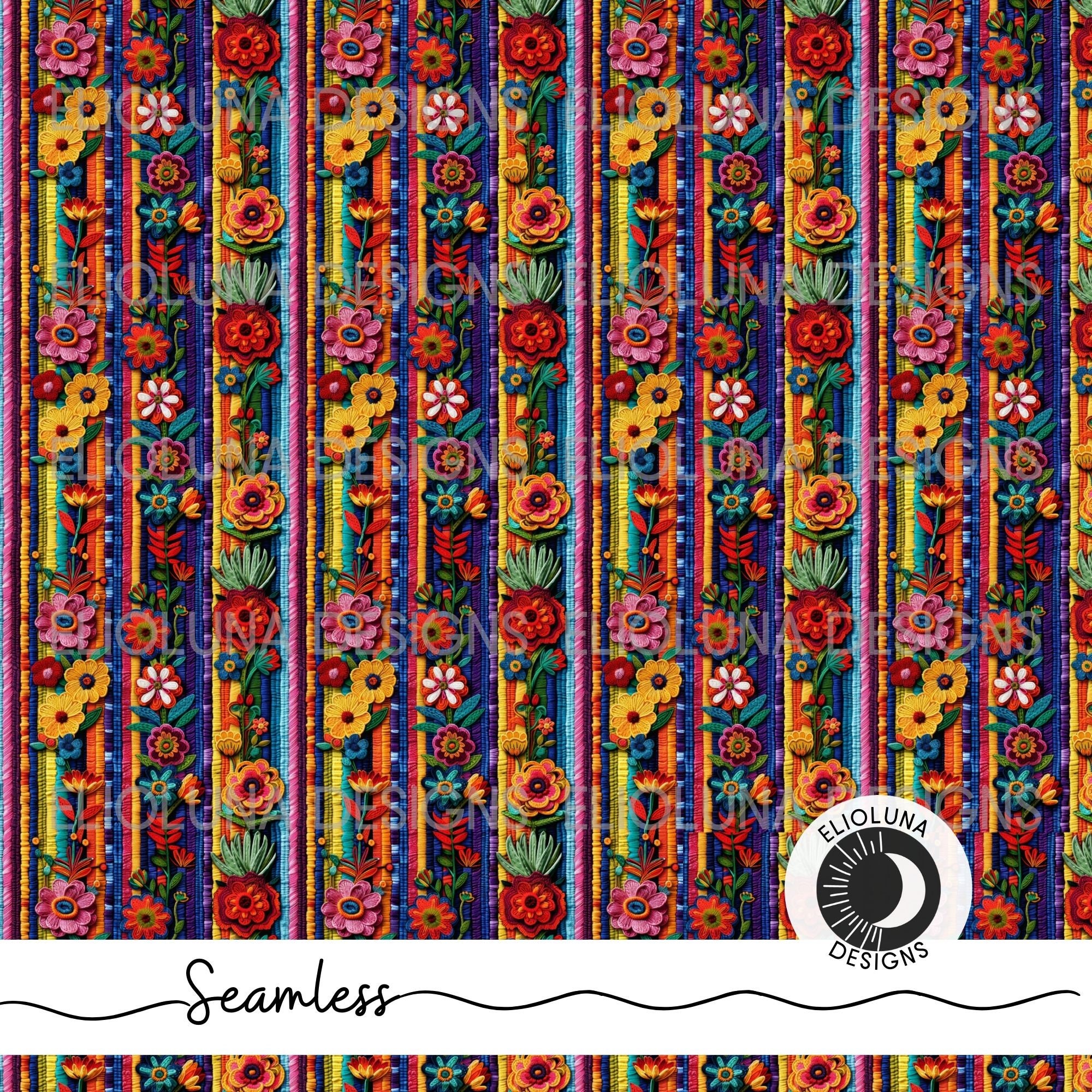 Mexican Floral Pattern Mexican Serape Seamless Cinco De Mayo Digital ...