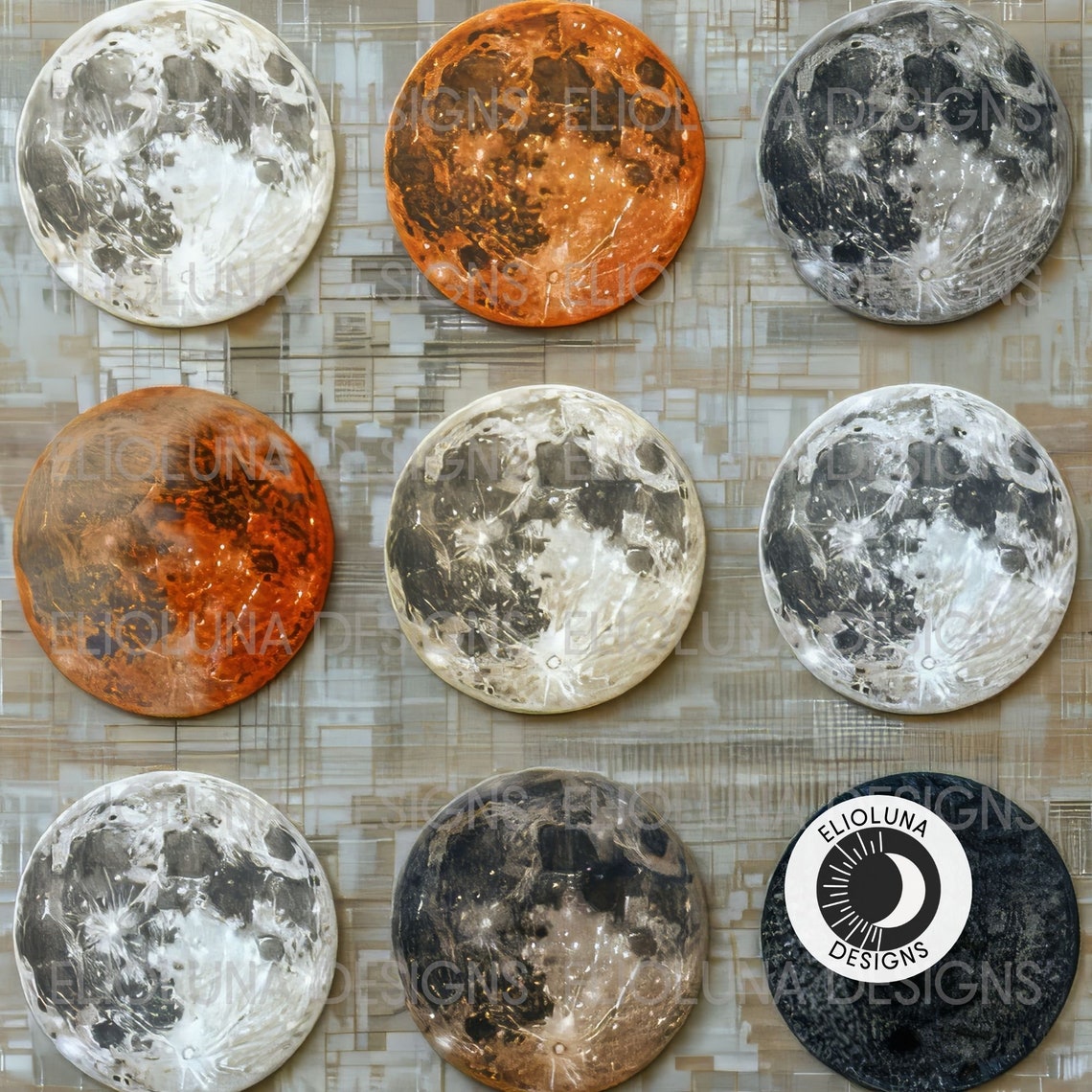 Moon Pattern Celestial Seamless Moon Digital Paper Space Seamless ...