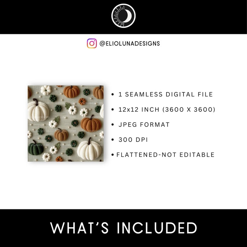 Fall Pumpkins Seamless Pattern 3D Faux Embroidery Pumpkins Digital ...