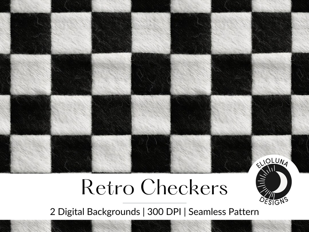 Retro Checker Pattern Checker Digital Paper Checkered Pattern Seamless ...