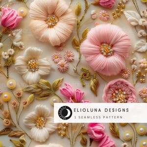 Floral Pattern Digital Paper 3D Spring Floral Pattern Seamless Digital ...