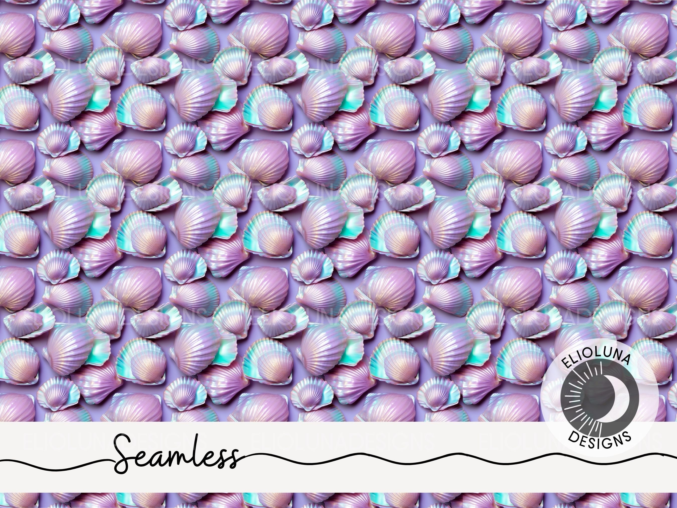 Seashell Digital Paper Seashells Digital Paper Holographic Digital ...