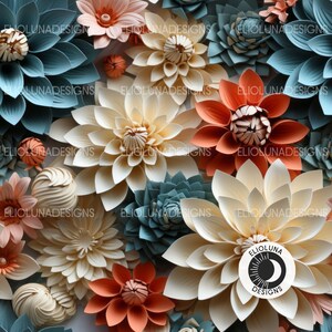 Digital Paper Dahlia Flowers Digital Background Floral Design Flower ...