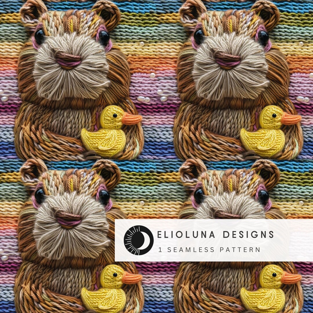 Capybara Seamless Pattern Rubber Ducky Seamless Pattern Cute Capybara ...