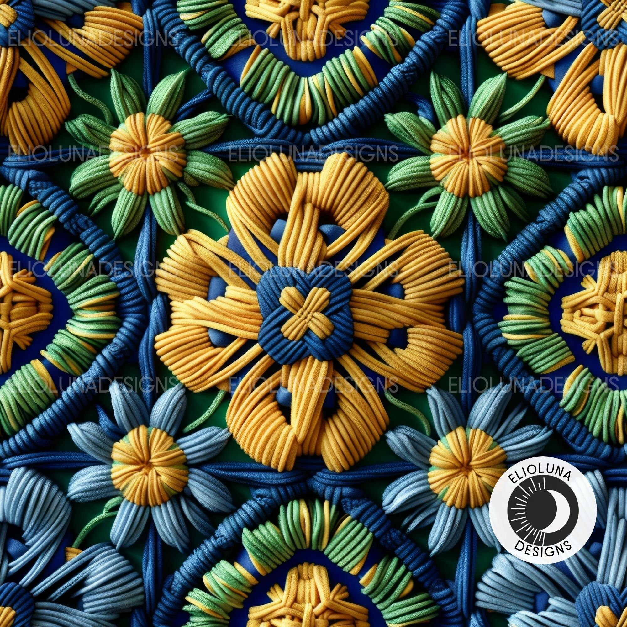 Floral Pattern Digital Paper Embroidered Floral Pattern Seamless ...