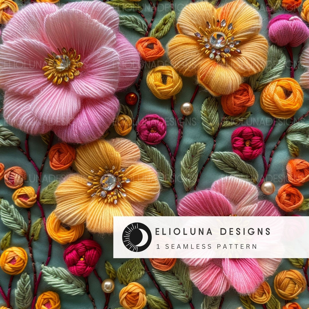 Floral Pattern Digital Paper 3D Spring Floral Pattern Seamless Digital ...