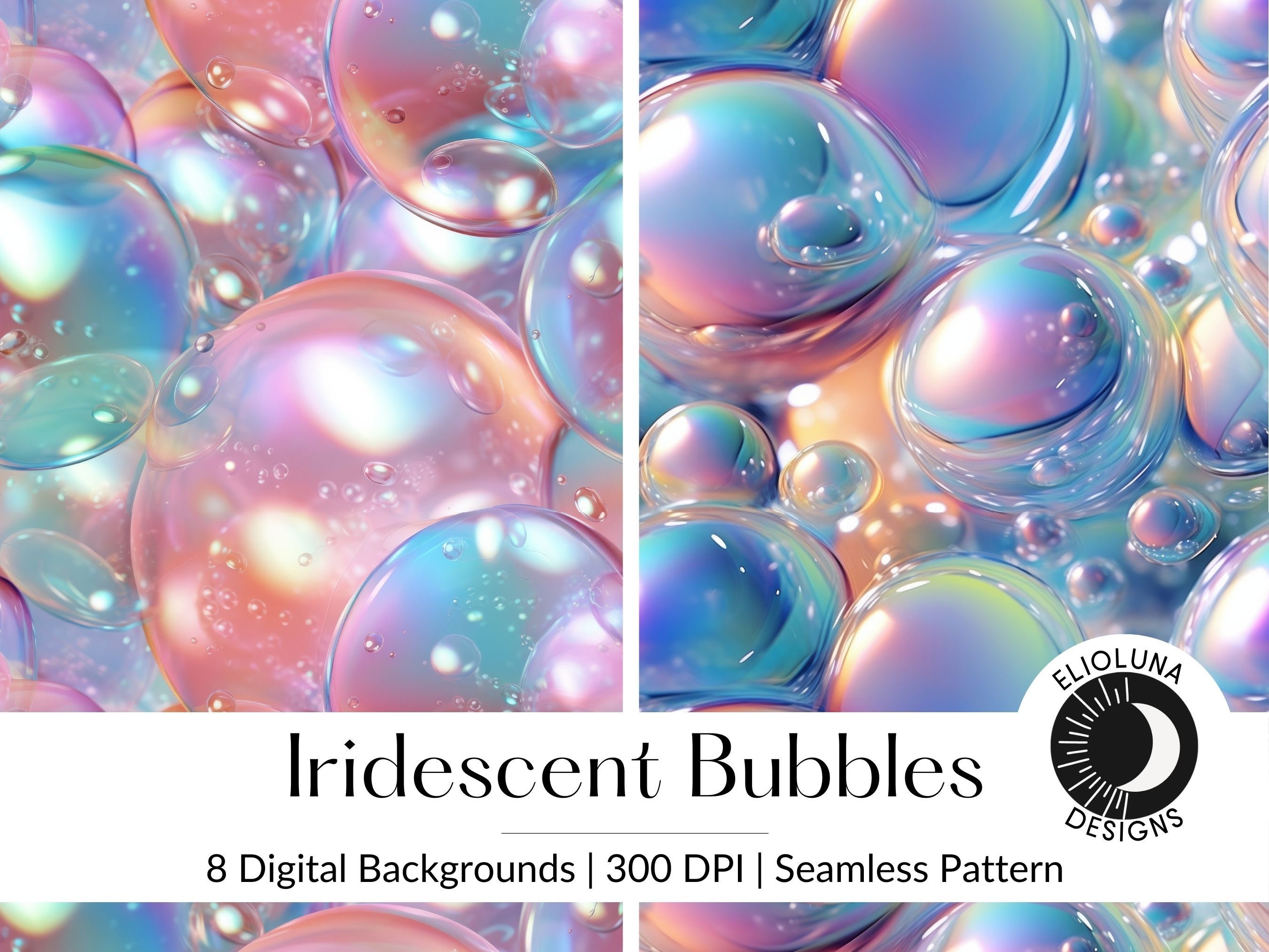Bubble Digital Paper With Holographic and Iridescent Effects - Etsy