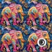 Elephant Digital Paper Embroidered Elephant Pattern Seamless Digital ...