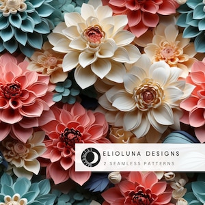 Digital Paper Dahlia Flowers Digital Background Floral Design Flower ...