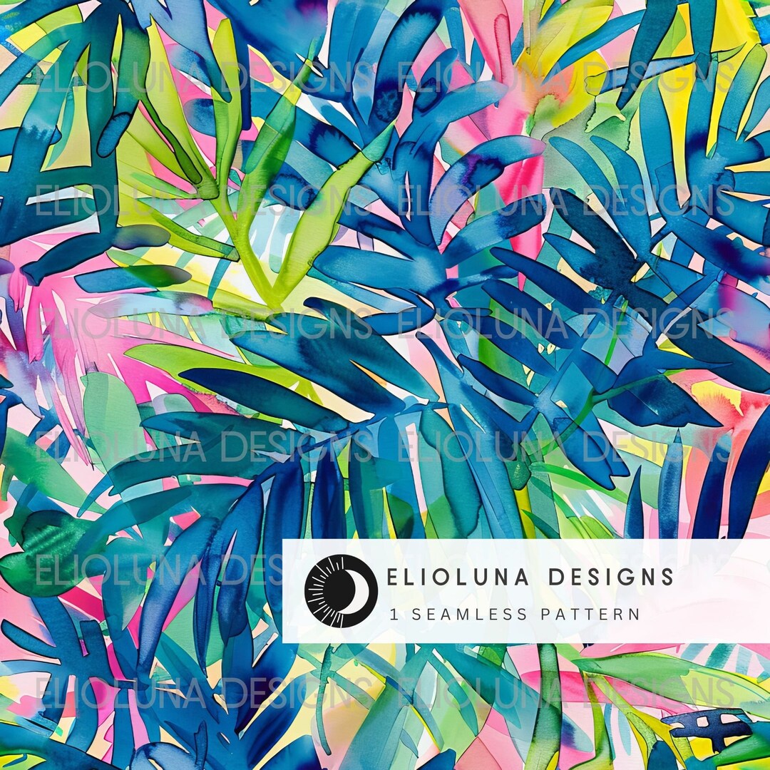 Botanical Pattern Painted Abstract Watercolor Greenery Seamless Floral ...