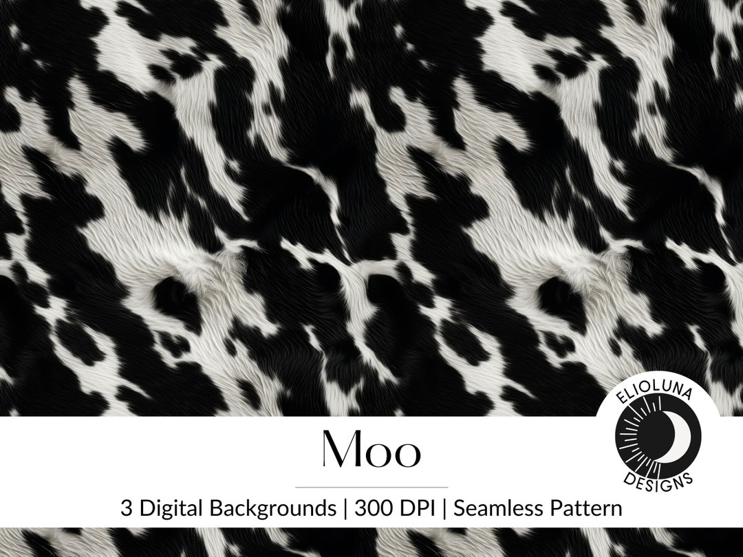 Cow Print Seamless Cowhide Digital Paper Cow Print Pattern Western ...