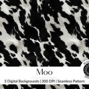 Cow Print Seamless Cowhide Digital Paper Cow Print Pattern Western ...