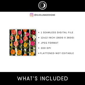 Summer Rose Faux Embroidered Digital File 3D Rose Pattern Seamless ...
