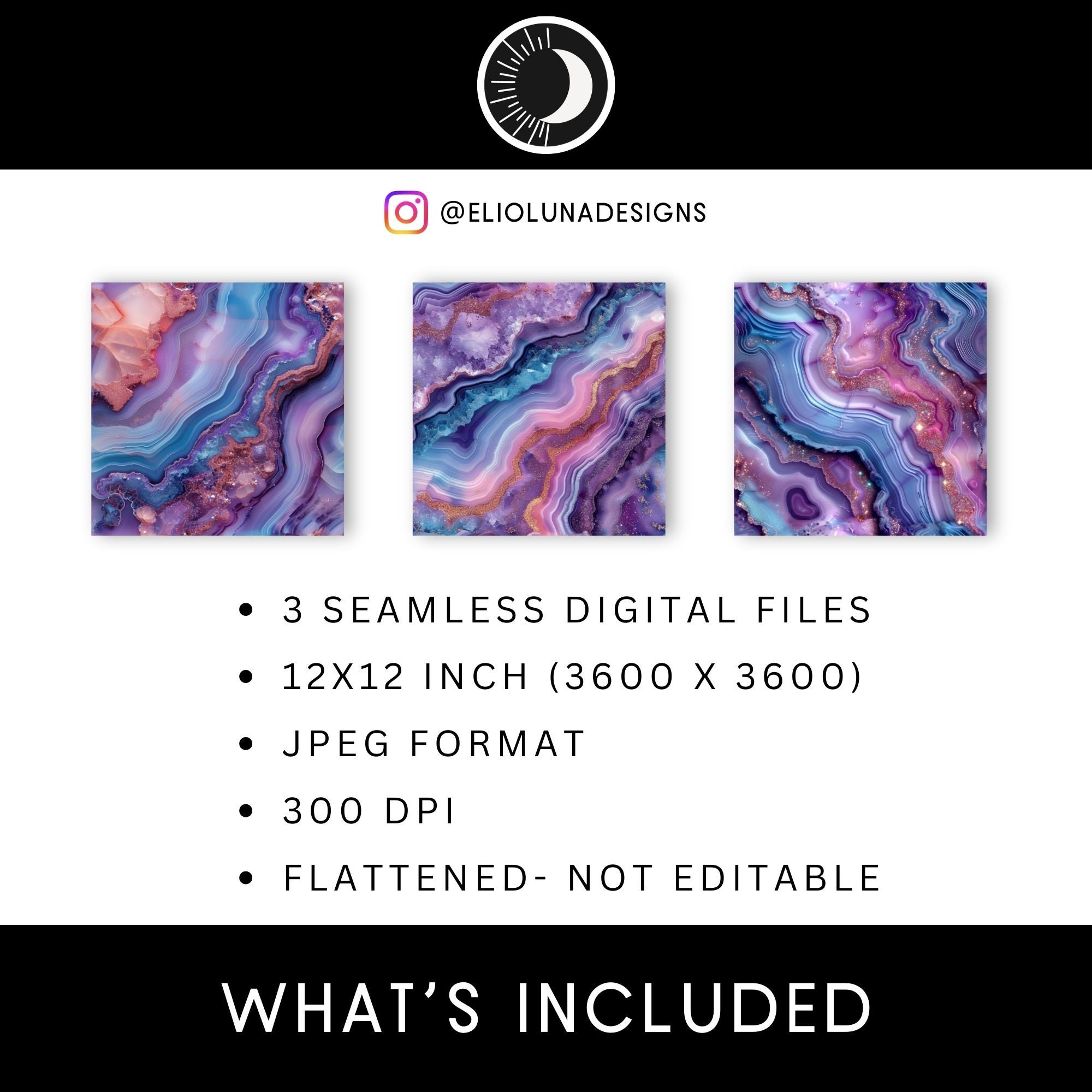 Agate Digital Paper Geode Texture Agate Pattern Purple Agate Seamless ...