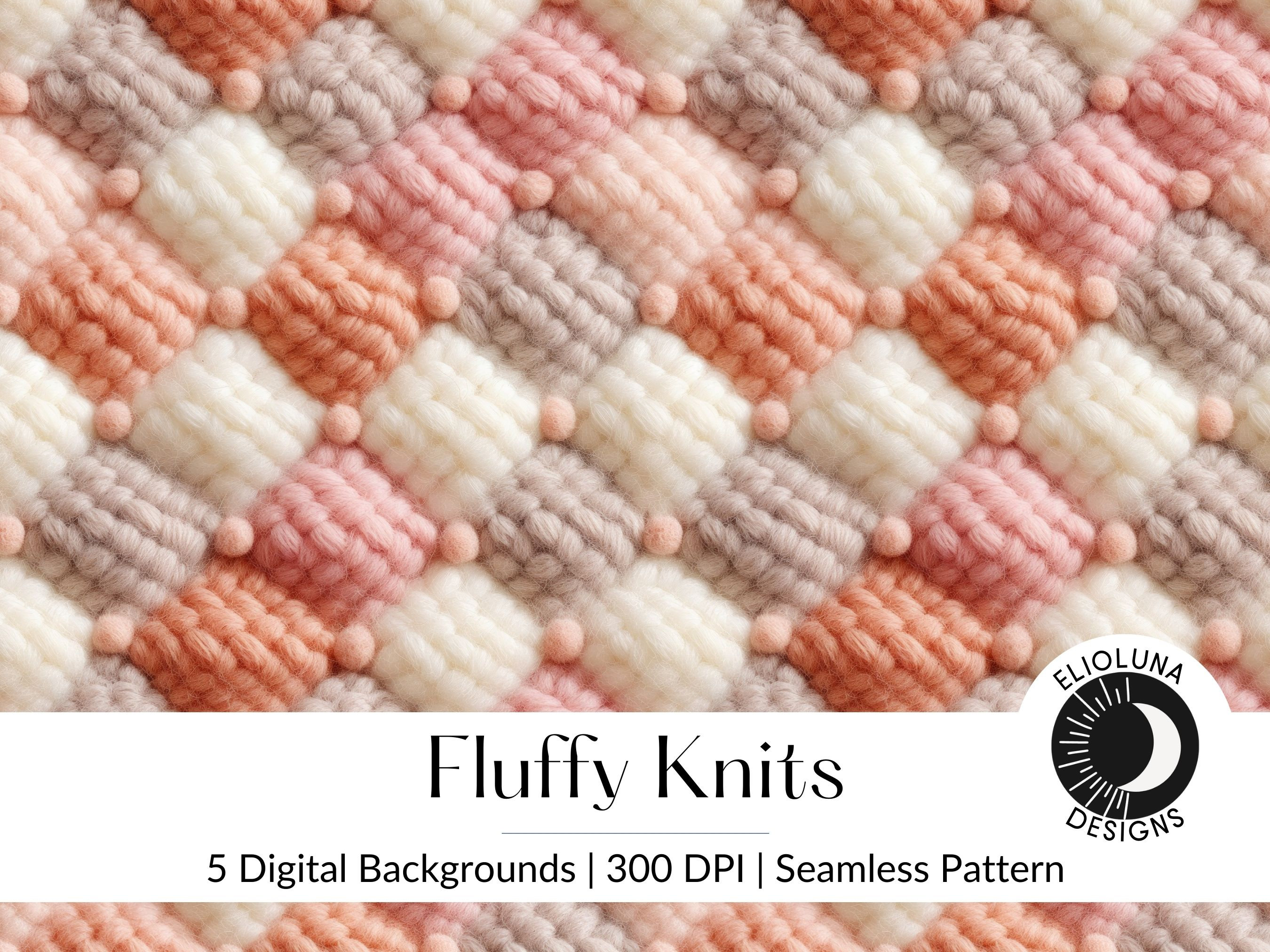 Cottage Core Knit Pattern Seamless Digital Design Faux Knits Seamless ...