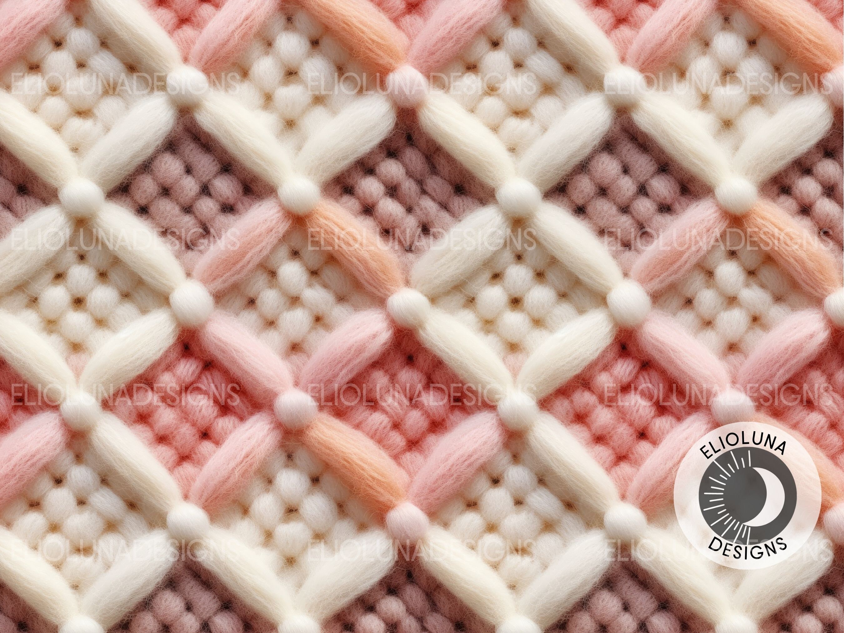 Cottage Core Knit Pattern Seamless Digital Design Faux Knits Seamless ...