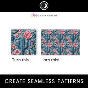 Cactus Floral Pattern Digital Paper Embroidered Western Pattern ...