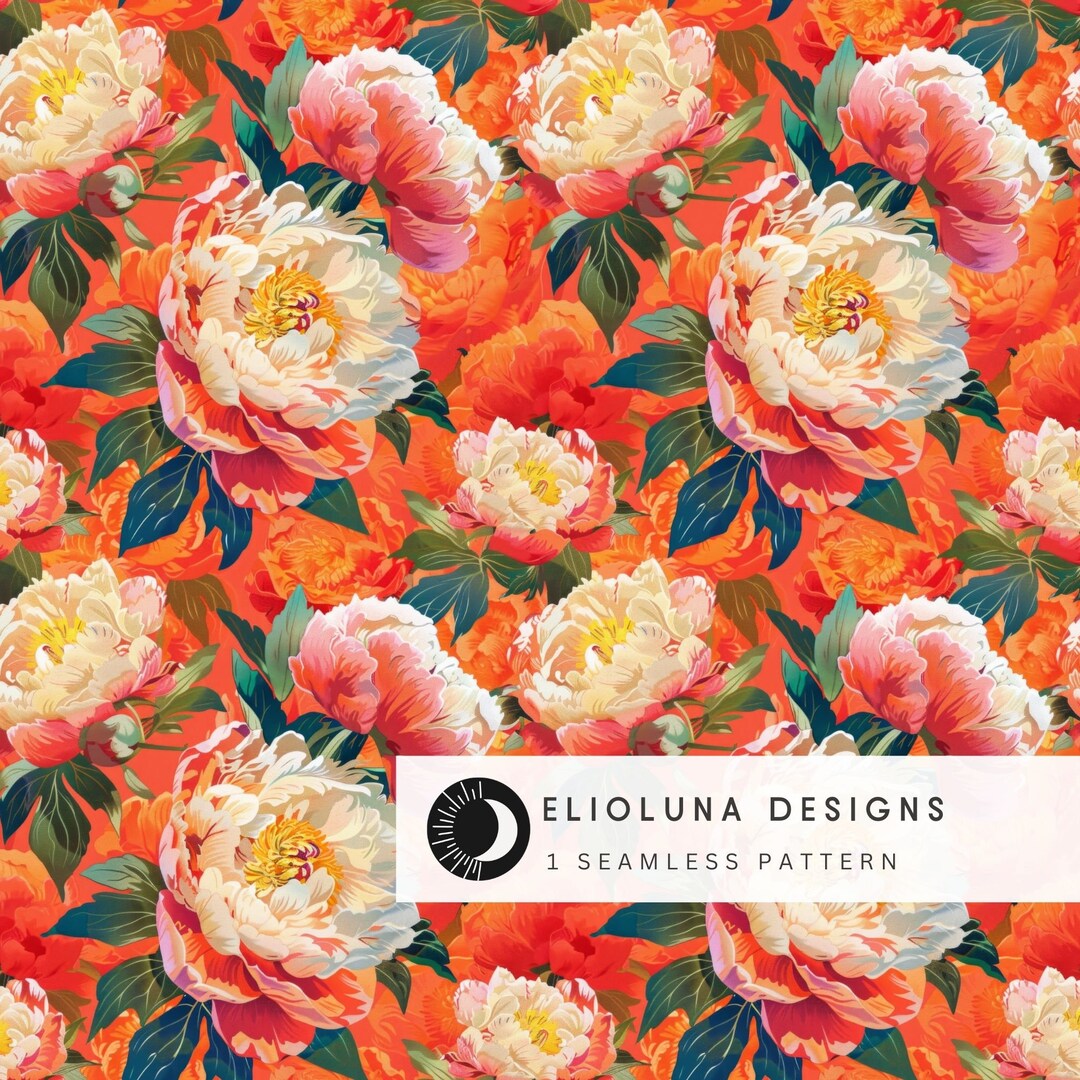 Peonies Seamless Pattern Peony Pattern Floral Seamless Peony Floral ...