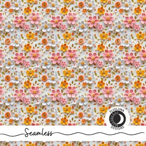Floral Pattern Digital 3D Summer Floral Seamless Pattern Digital Summer ...