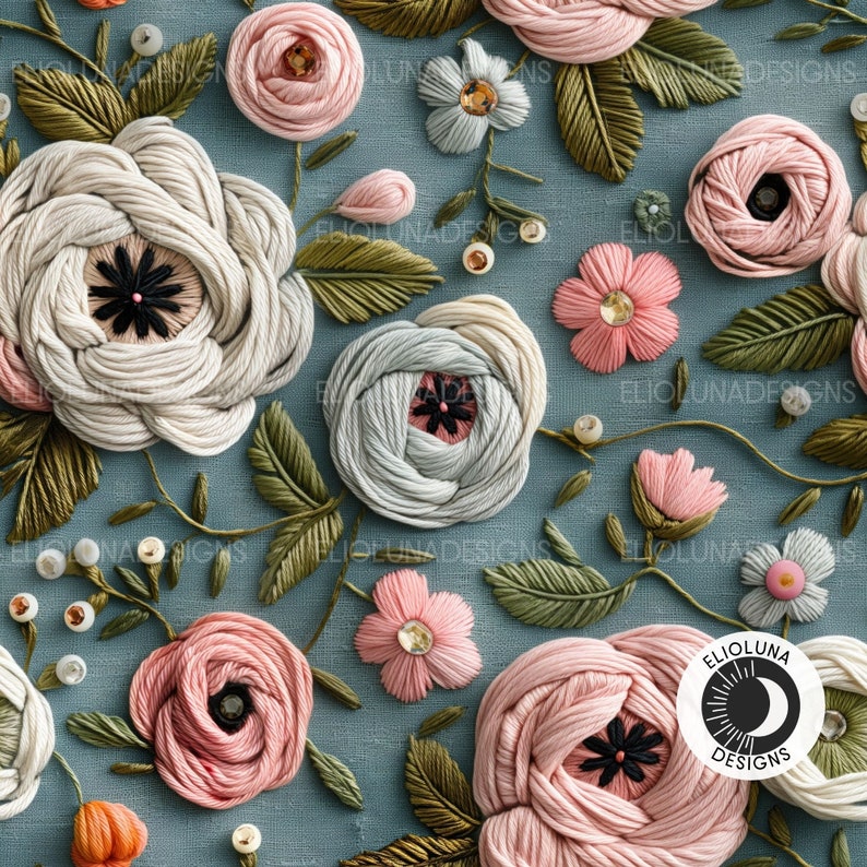 Boho Fall Florals Pattern Digital Paper Fall Floral Pattern Seamless ...